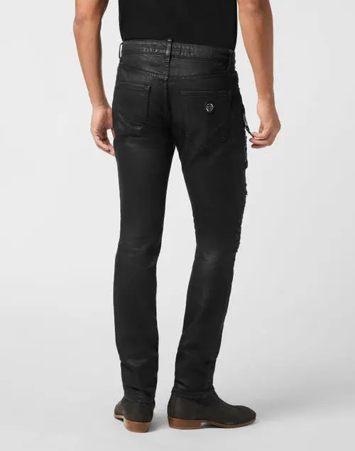 Philipp Plein Rockstar Jeans With Cocco Embossed Inserts