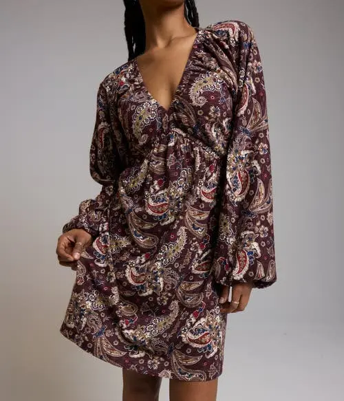 KNOWN SUPPLY Ruth" Print Long Sleeve Dress