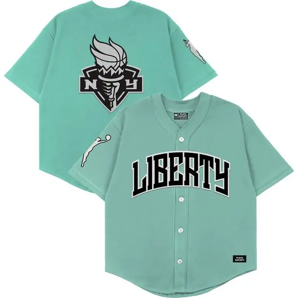 PLAYA SOCIETY New York Liberty Baseball Fashion Jersey - Mint