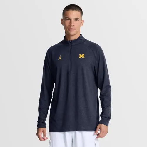 JORDAN BRAND Michigan Wolverines Dri-fit Stride Half-zip Running Top - Navy