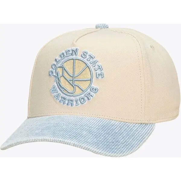 Mitchell & Ness Golden State Warriors Faded Pro Snapback Hat - Cream