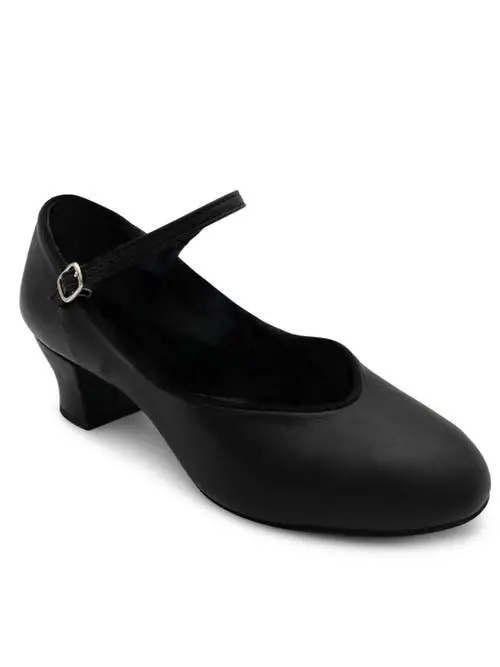 CAPEZIO Suede Sole Jr. Footlight Character Shoe - Black