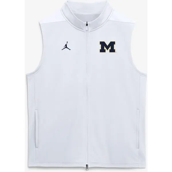 JORDAN BRAND Michigan Wolverines Primetime Victory Therma-fit Full-zip Vest - White