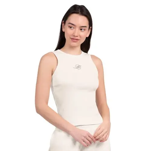 STARTER Miami Dolphins Athleisure Cropped Tank Top - White