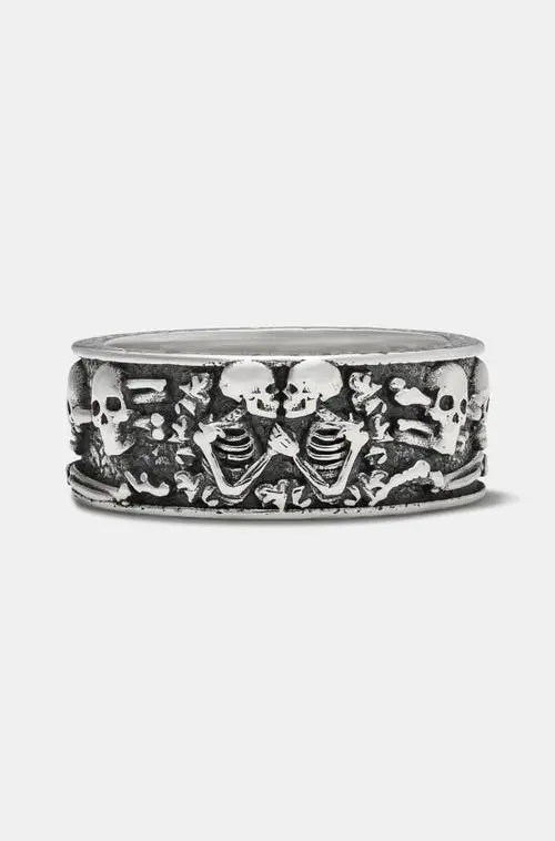 DISTURBIA Amorata Sterling Engraved Band Ring