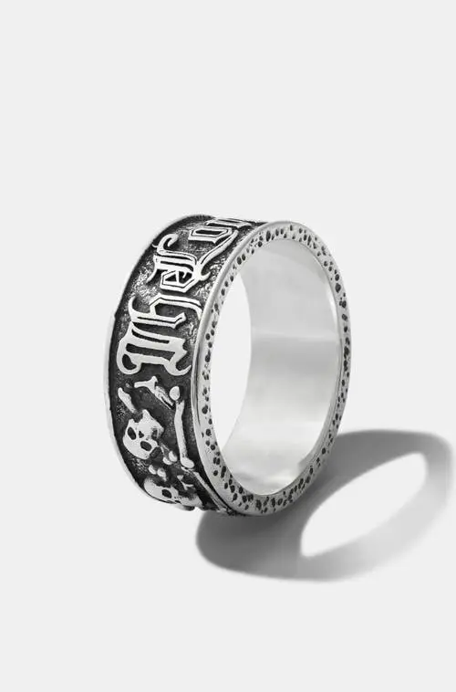 DISTURBIA Amorata Sterling Engraved Band Ring