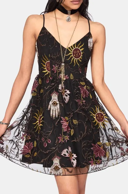 DISTURBIA Angela Folk Embroidered Cami Dress
