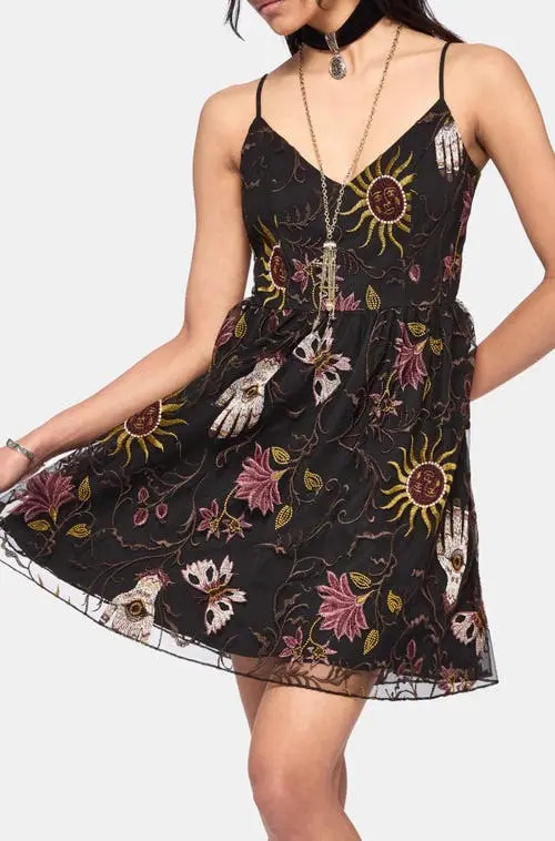DISTURBIA Angela Folk Embroidered Cami Dress