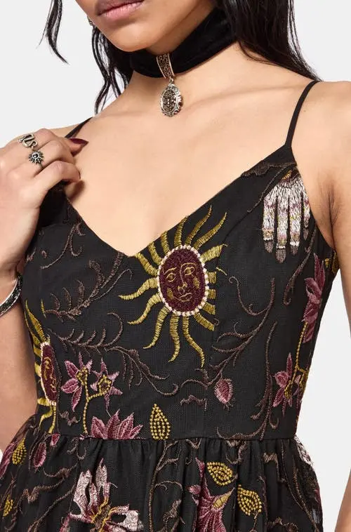DISTURBIA Angela Folk Embroidered Cami Dress