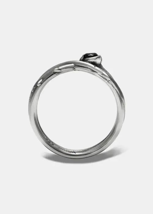 DISTURBIA Rosethorn Thin Sterling Ring