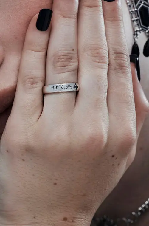 DISTURBIA Till Death Thick Sterling Ring