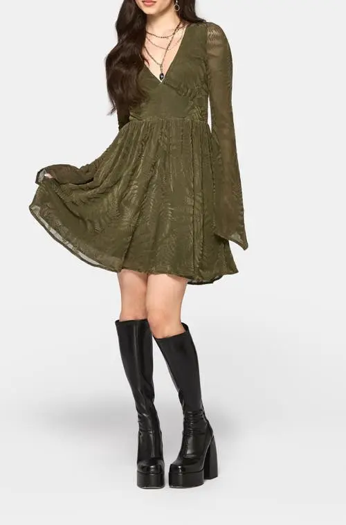 DISTURBIA Lunafern Flute Sleeve Mini Dress