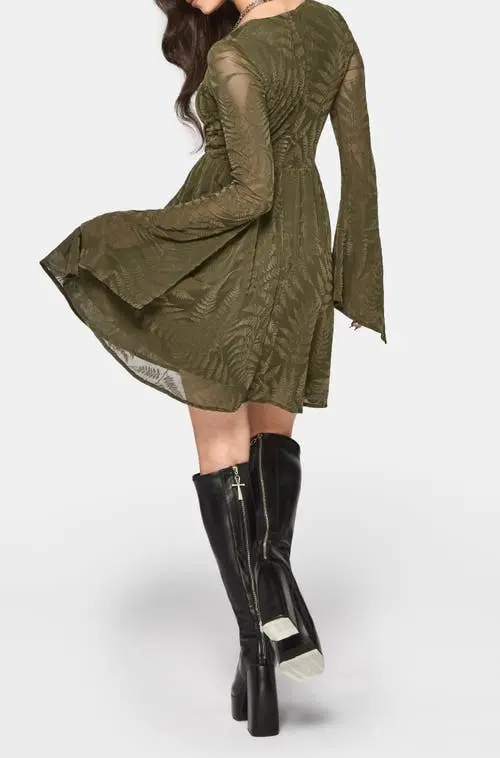 DISTURBIA Lunafern Flute Sleeve Mini Dress