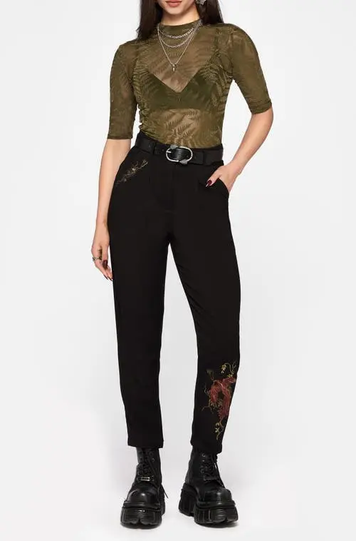DISTURBIA Phoenix Embroidered Tapered Trousers