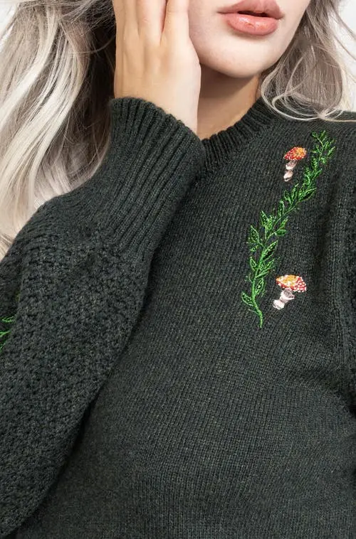 DISTURBIA Fable Embroidered Knit Jumper