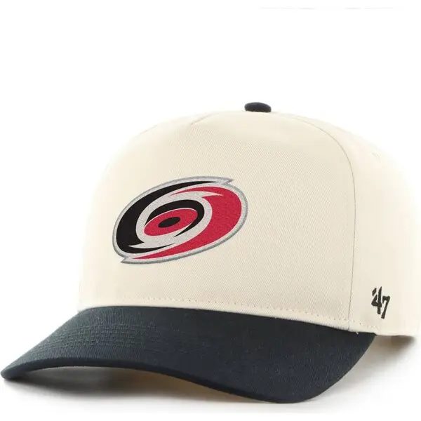 '47 Black Carolina Hurricanes Logo Hitch Adjustable Hat - Cream