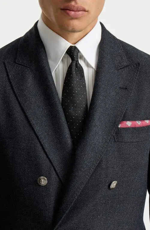 Brunello Cucinelli Silk Diagonal Striped Neck Tie