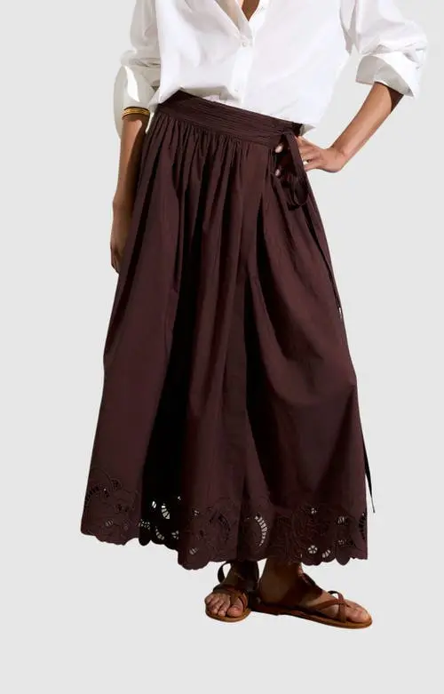 Vanessa Bruno Guillaume Wrap Maxi Skirt - Chocolat