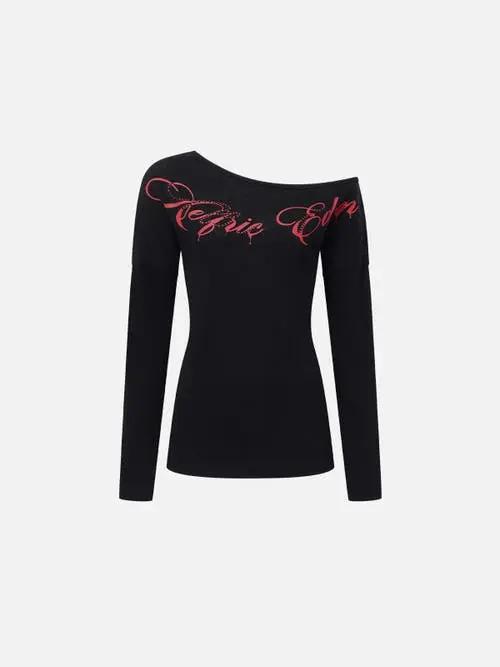AELFRIC EDEN Off The Shoulder Long Sleeve Tee - Black
