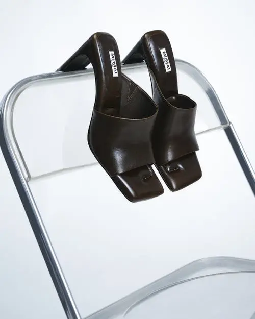 MI/MAI Alba Leather Heeled Mule Sandals