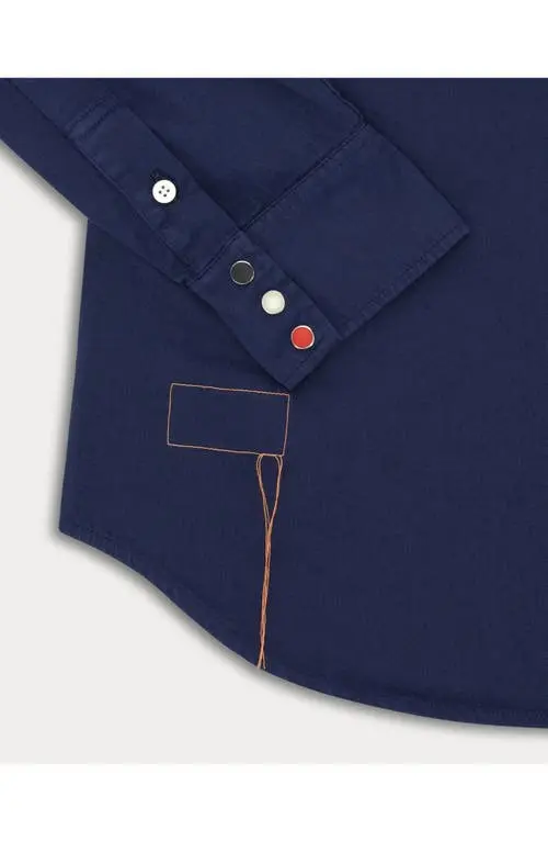 FORTELA Smith Texan Cotton Shirt - Blue