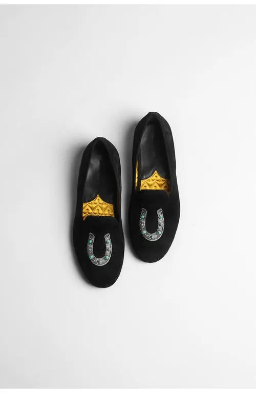 FORTELA Broadway Horse Suede Shoes - Black