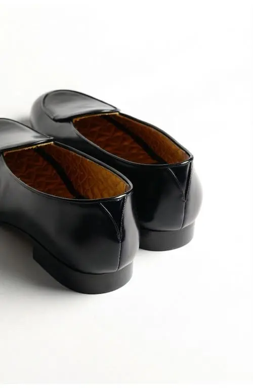 FORTELA Smokedbone Hampton Abrasive Leather Slipper - Black