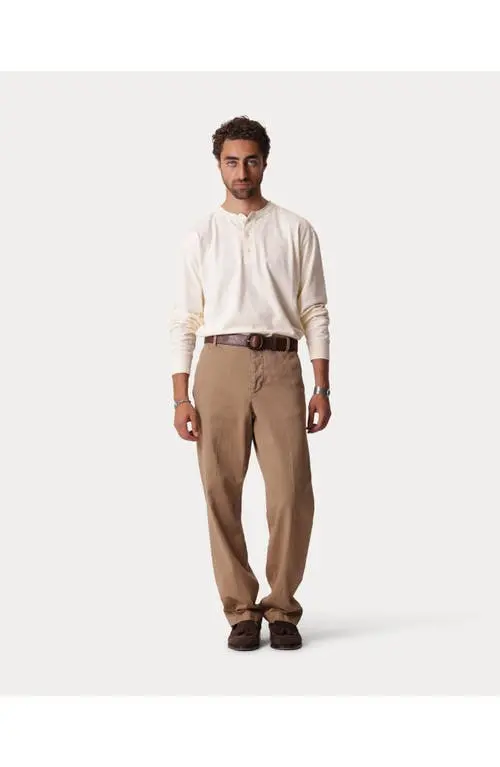 FORTELA Bliss Cotton Long Sleeve Serafino T-shirt - Ecru