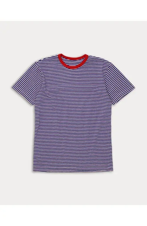 FORTELA Stripes Striped Pattern T-shirt - Blue