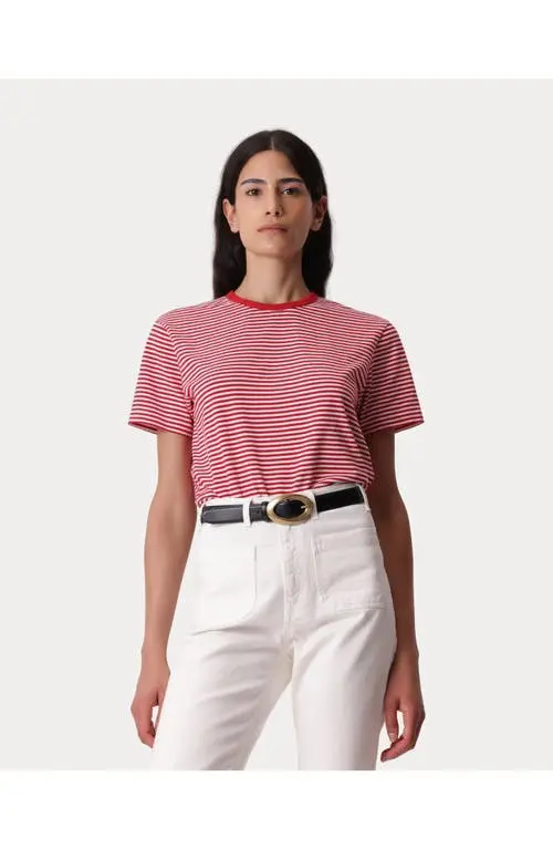 FORTELA Stripes Striped Pattern T-shirt - Red