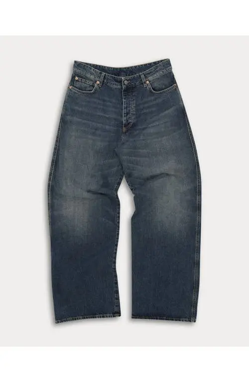 FORTELA Jaron Denim Low Wide Leg Pants - Stone Wash