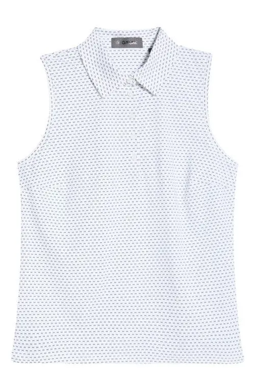 G/fore Geo 2 Silky Tech Performance Sleeveless Polo - Snow/twilight