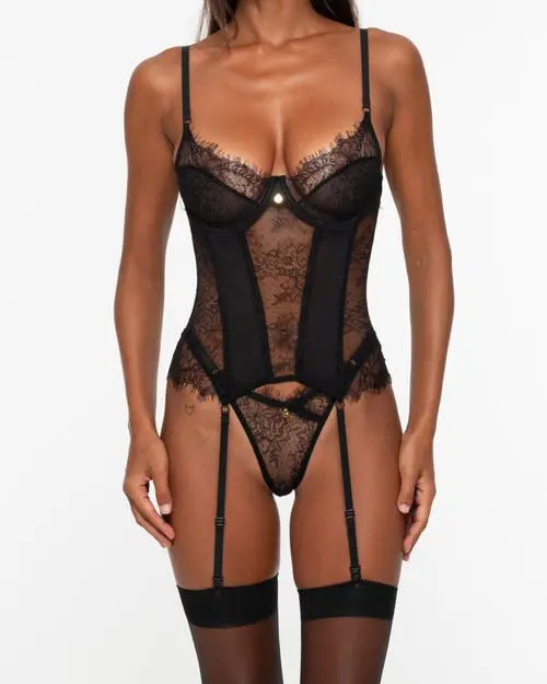 One Empire Zaira Bodysuit - Black