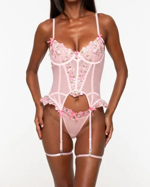 One Empire Belle Bodysuit With Floral Embroidery