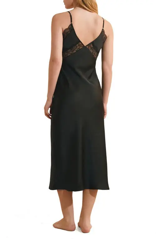 ETAM Desire Lace Accent Satin Long Nightgown