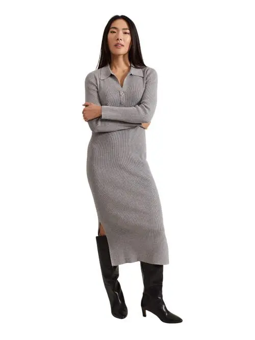 PHASE EIGHT Lucy Collared Midi Dress - Grey