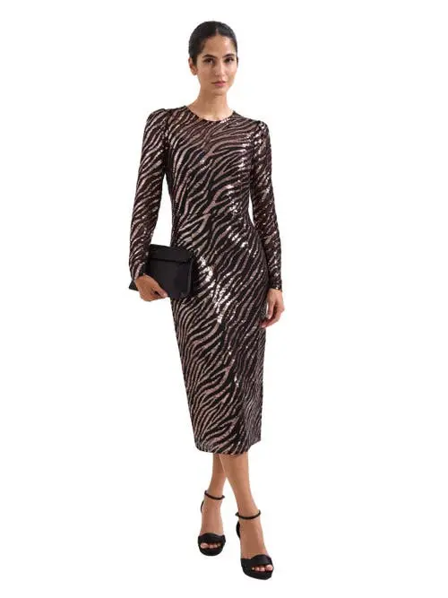 PHASE EIGHT Kate Sequin Dress - Black Multi