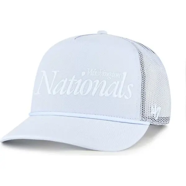 '47 Washington Nationals Foundation Script Hitch Adjustable Trucker Hat - Light Blue