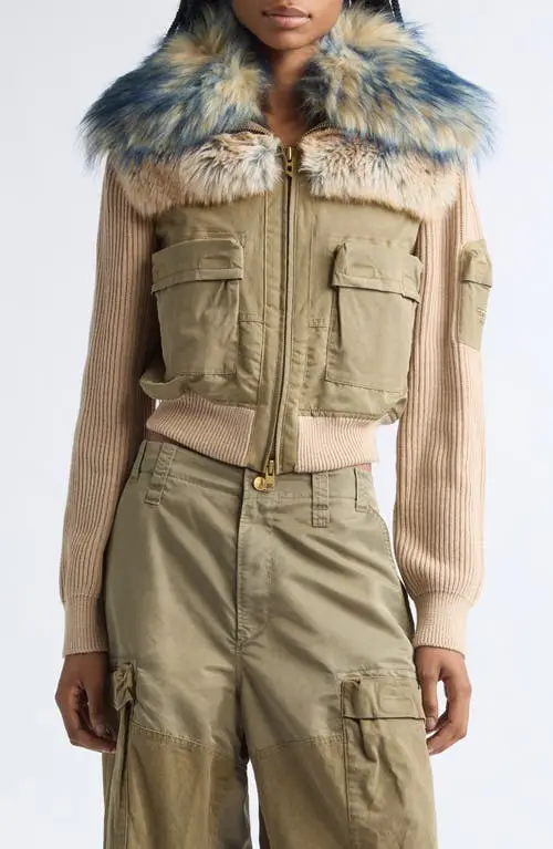 DIESEL® G-ustav Mixed Media Jacket - Khaki
