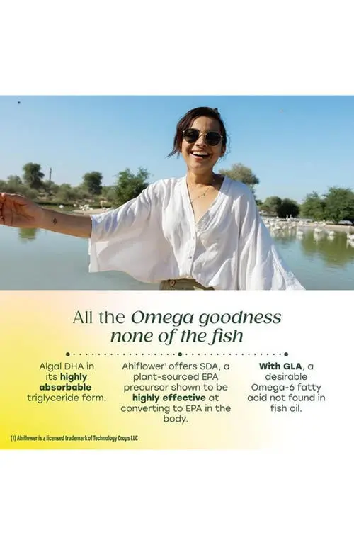 MEGAFOOD Vegan Omega 3 6 9, Burp-less Supplement, 600 Mg Plant-based Omega 3 & 150 Mg Dha Per Serving
