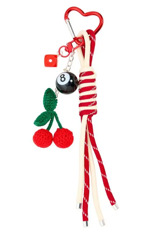 Chelsea28 Fruit Cluster Bag Charm - Red Multi- Silver