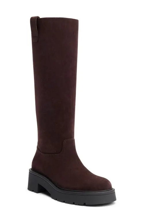 STUART WEITZMAN Knee High Buckled Block Heel Boots - Hickory