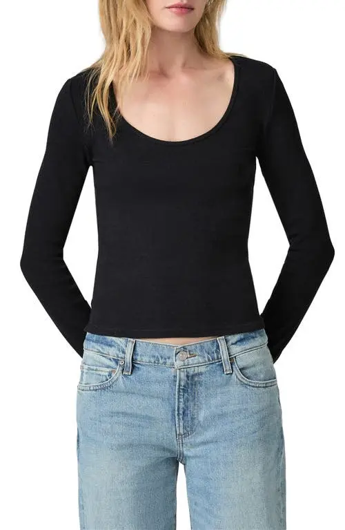 Paige Newport Stretch Cotton Rib T-shirt - Black