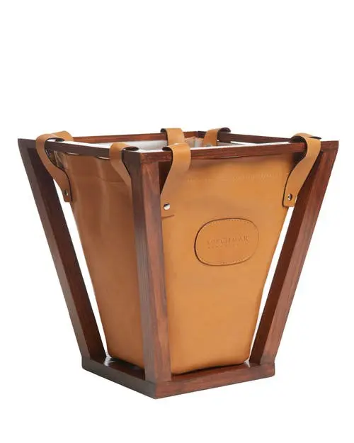 KORCHMAR Winslow Leather Wastebasket - Tan