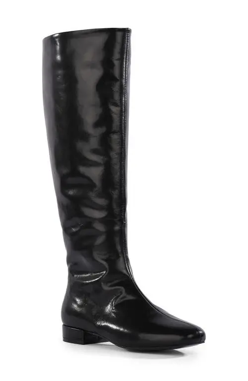 Seychelles Stand Me Leather Knee High Zip Up Boots - Black
