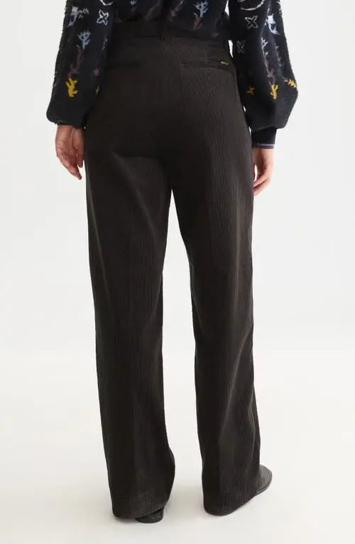 Scotch & Soda High Waist Wide Leg Corduroy Pants - Meteorite