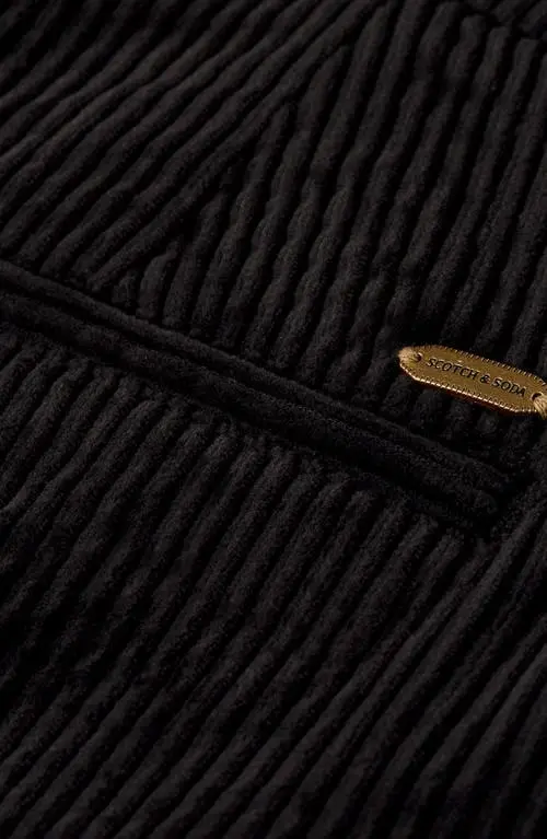 Scotch & Soda High Waist Wide Leg Corduroy Pants - Meteorite