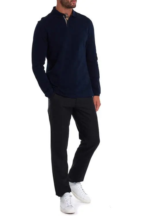 Barbour Solid Long Sleeve Sports Polo