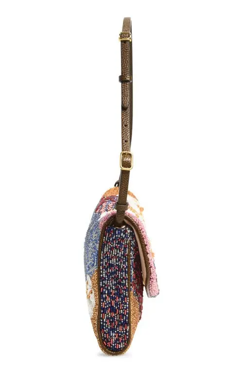 Valentino Garavani Small Devain Beaded Silk Shoulder Bag