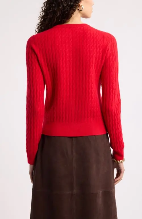 Nordstrom Cashmere Mini Cable Cardigan - Red Celebration